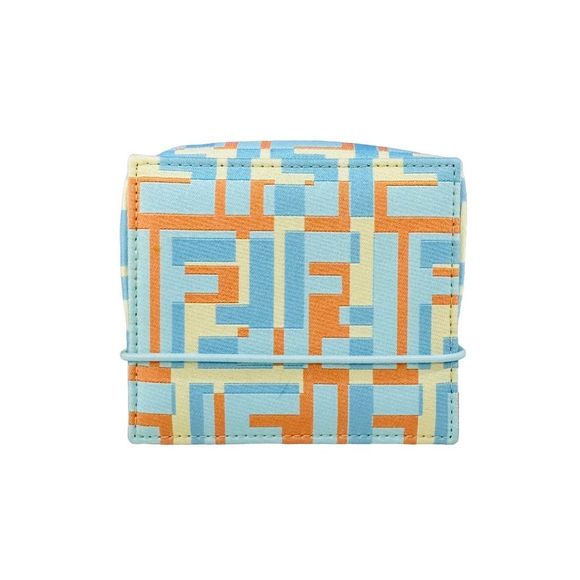 Fendi | Bags | Fendi Ff Logo Blue Orange Fun Jewelry Trinket Box Pouch ...